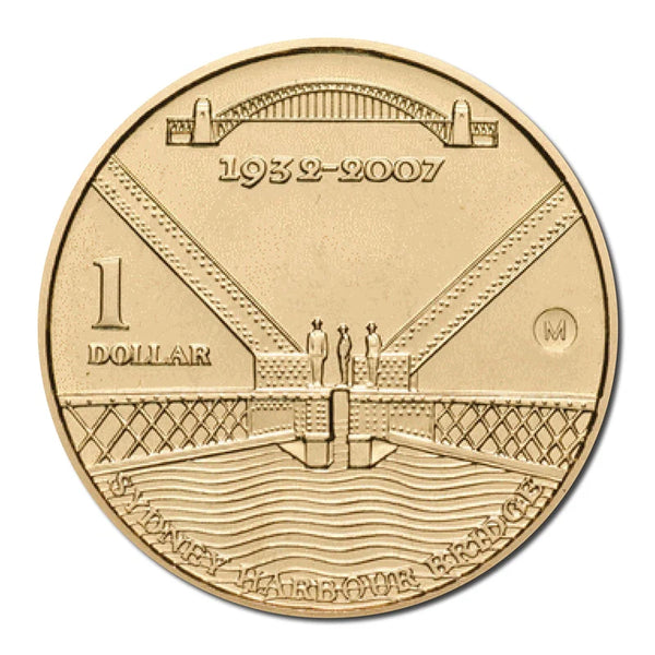 2007 $1 75th Anniversary of the Harbour Bridge M Mint Mark Uncirculate ...