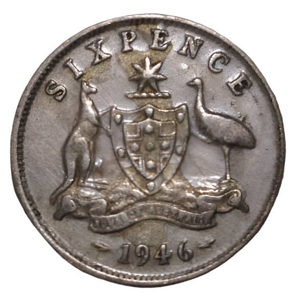 1946 Australian Silver 6-Pence Coin – Sydney Coins