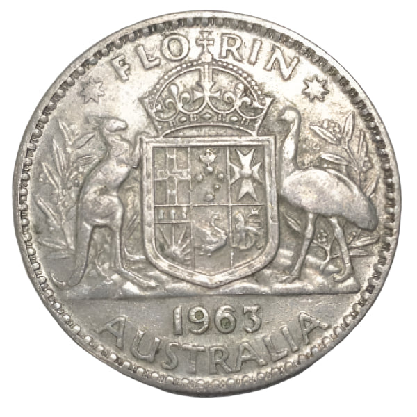 1963 Australian Silver One Florin Coin – Sydney Coins
