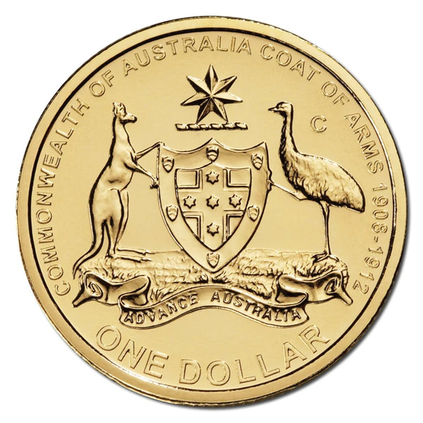 2008 $1 Australian Coat of Arms 100 Years C Mint Mark Uncirculated Coi ...